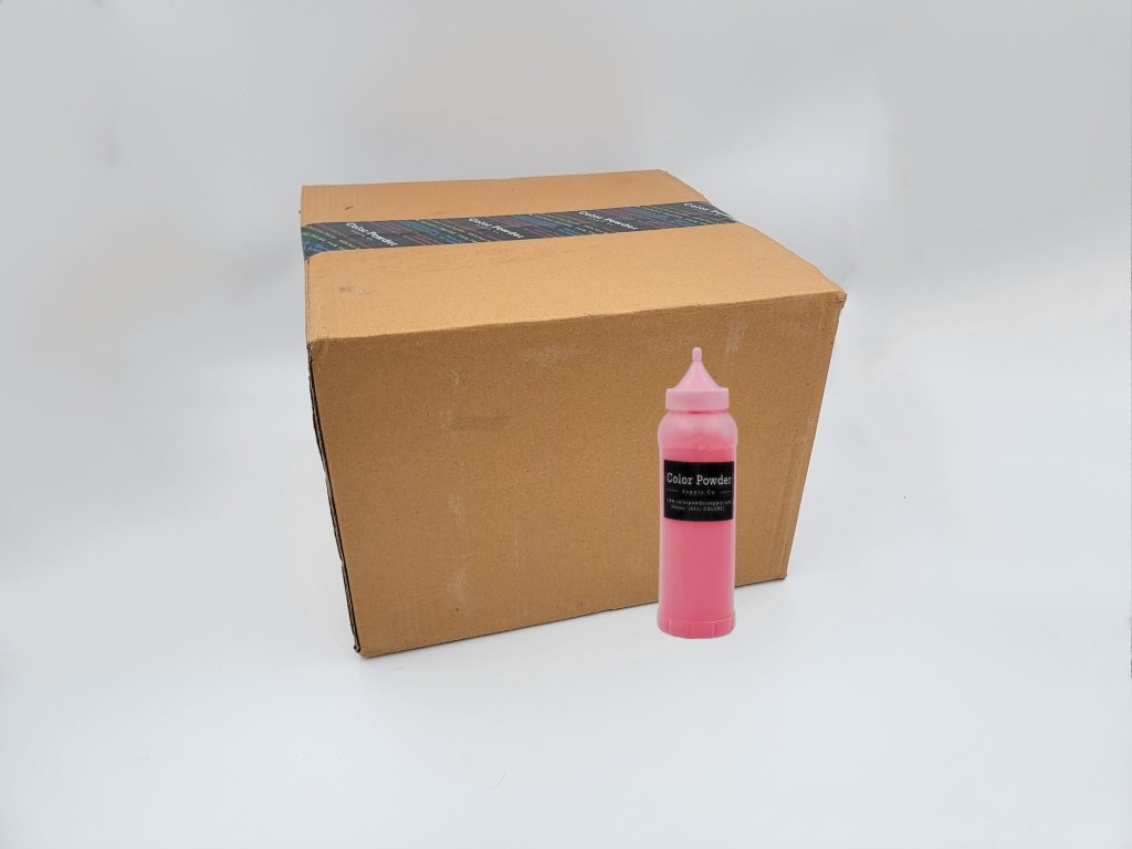 Pre-filled Pink Color Powder Squeeze Bottles | Color Powder Supply Co