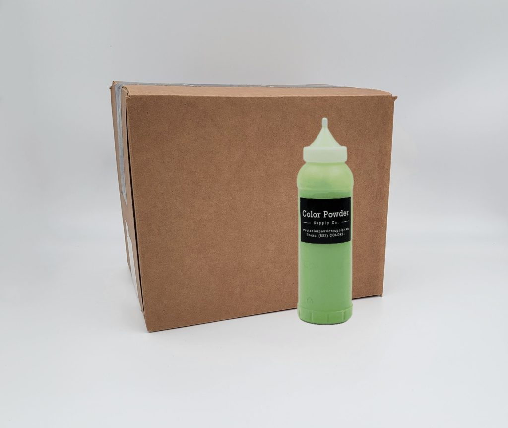 Pre-filled Green Color Powder Squeeze Bottles | Color Powder Supply Co.
